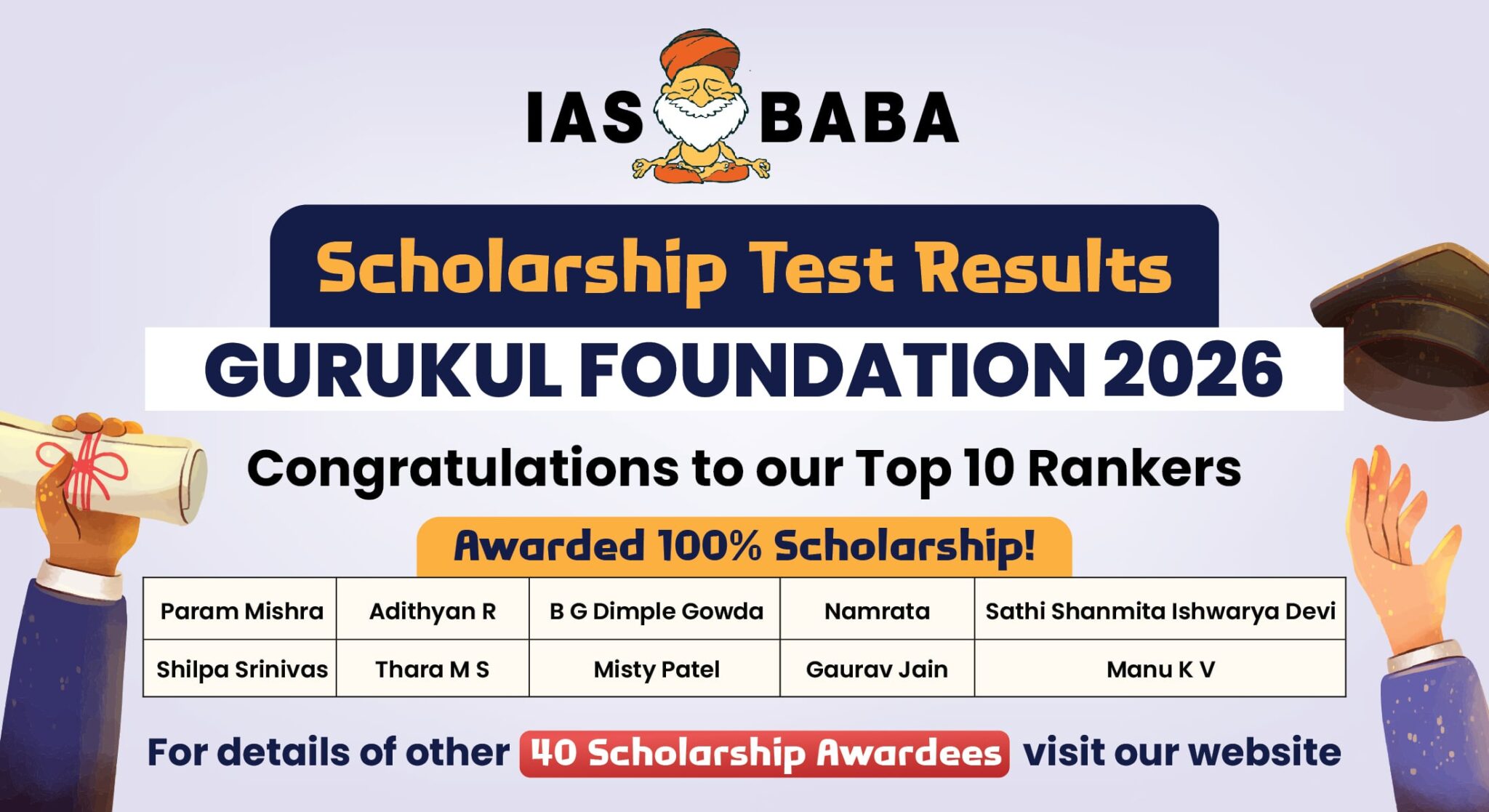 [ANNOUNCEMENT] IASbaba’s SCHOLARSHIP TEST Results Announced - Gurukul ...